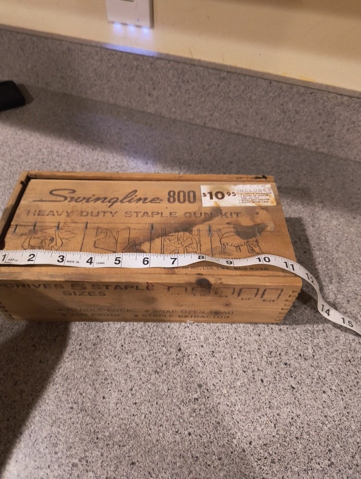 Vintage Swingline 800 Heavy Duty Staple Gun Kit Original Wooden Box ...