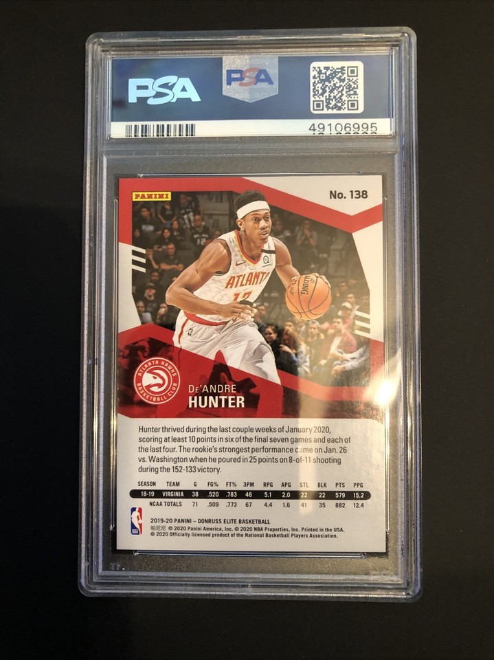 2019-20 Panini Donruss Elite DeAndre Hunter Purple Rookie Card 28/49 ...