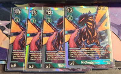 x4 Playset Digimon Resurgence Booster NIGHOGGMON Green Super Rare BT4-062 | eBay
