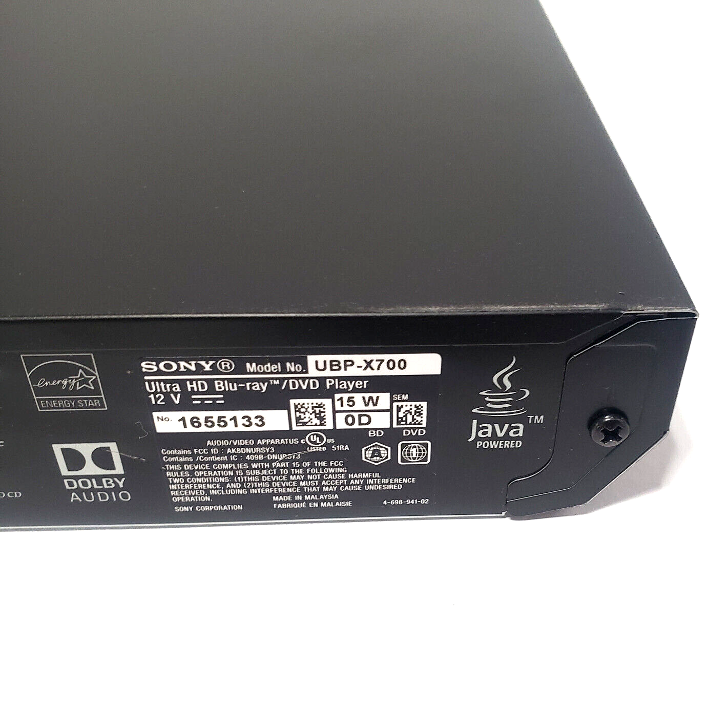 SONY UBP-X700/M Blu-ray Player with 4K Streaming Ultra HD UBPX700M | eBay