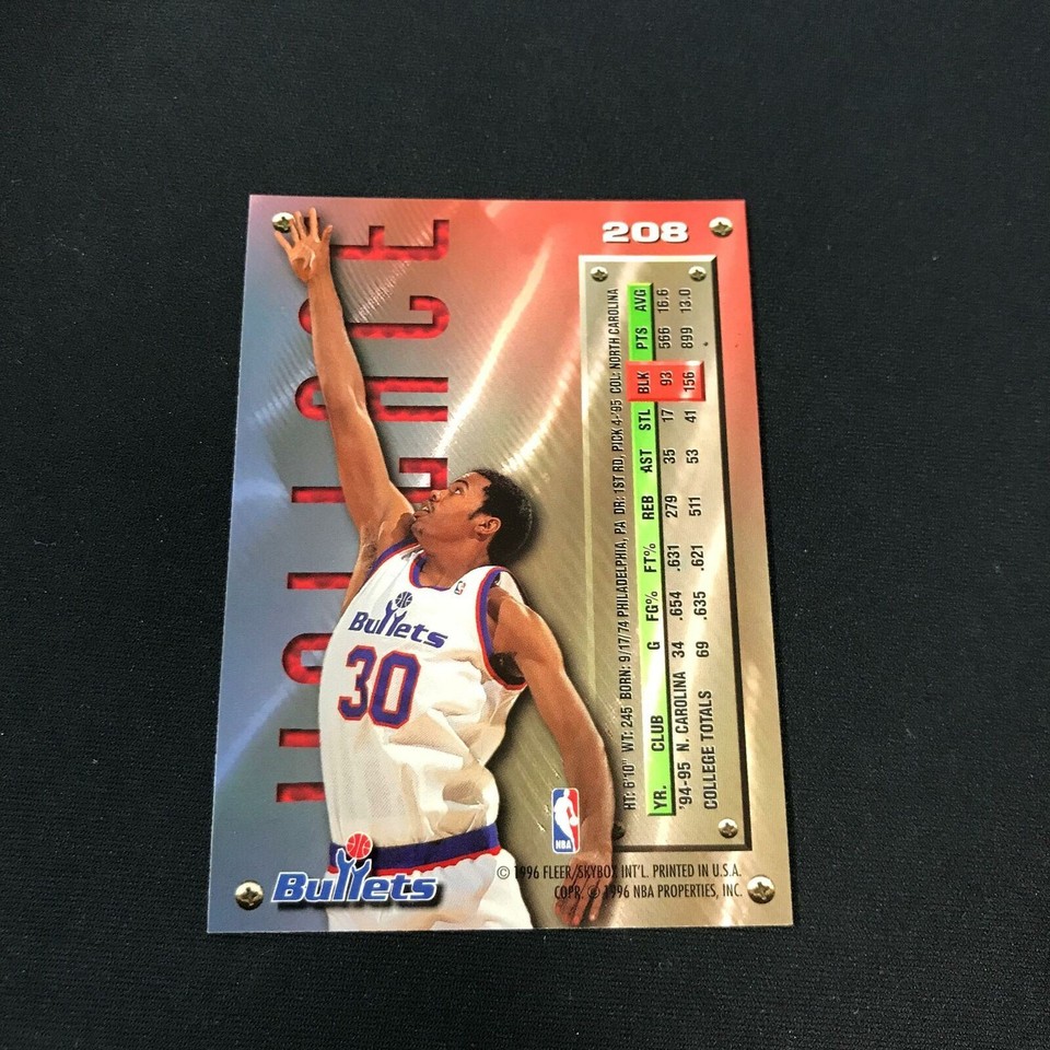1995-96 Fleer Metal RASHEED WALLACE Rookie #208 Washington Bullets ...
