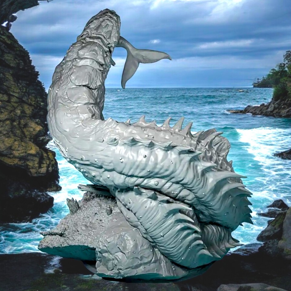 Sea Serpent Jormungandr Miniature DnD RPG Pathfinder Tabletop 3.5in | eBay