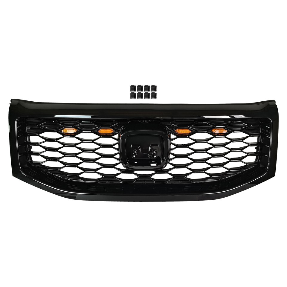2012-2015 Honda Pilot Front Upper Honeycomb Gloss Black Grill Fit w ...