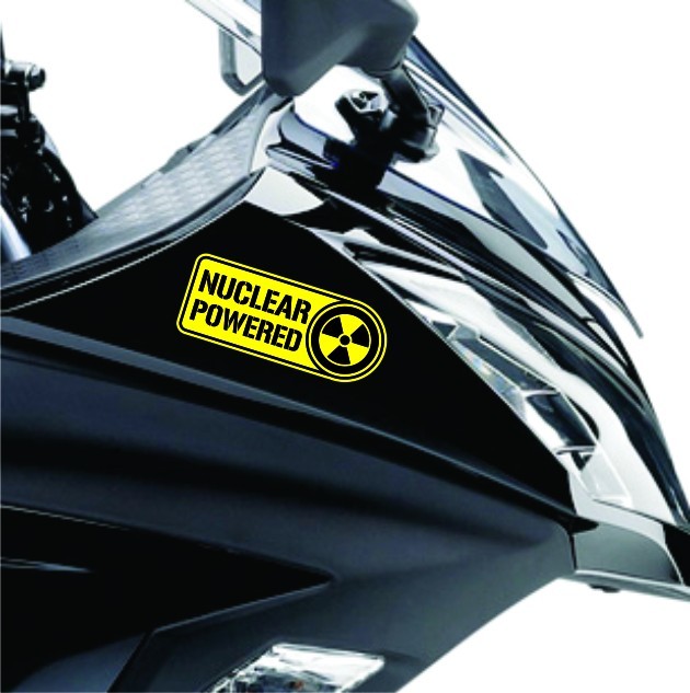 Nuclear Powered Sticker Set Vinyl Decal Label Electric Car For Tesla ...