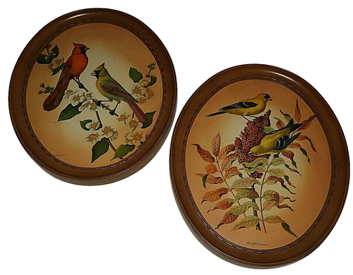 2 Vintage Rudolf Freund Cardinals Goldfinch Birds USA 1940's? Signed ...