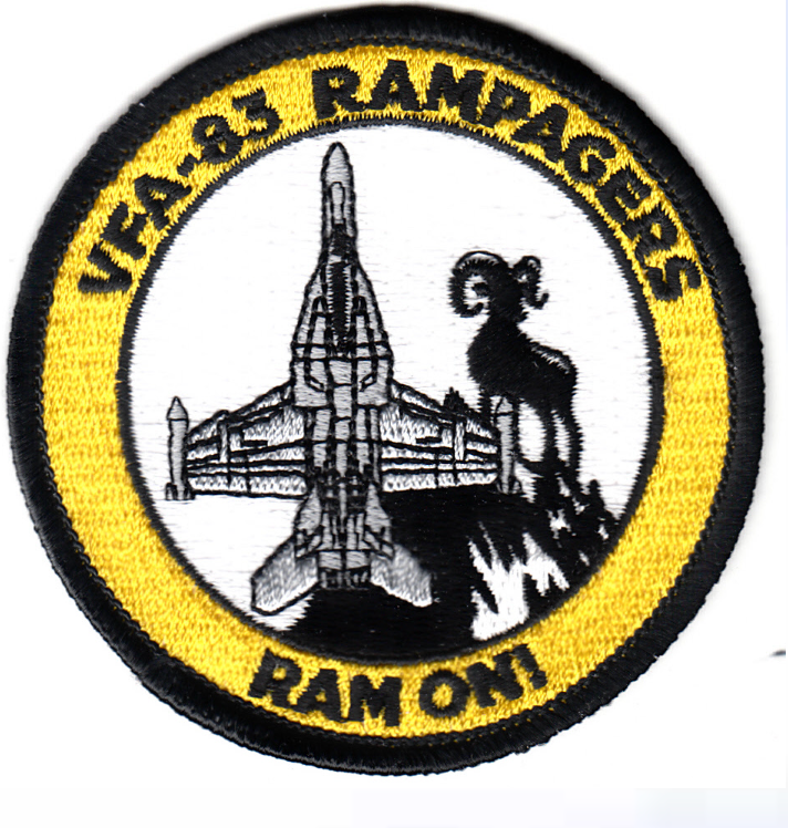 3" NAVY VFA-83 SQUADRON RAMPAGERS BULLET RAM ON EMBROIDERED PATCH | eBay