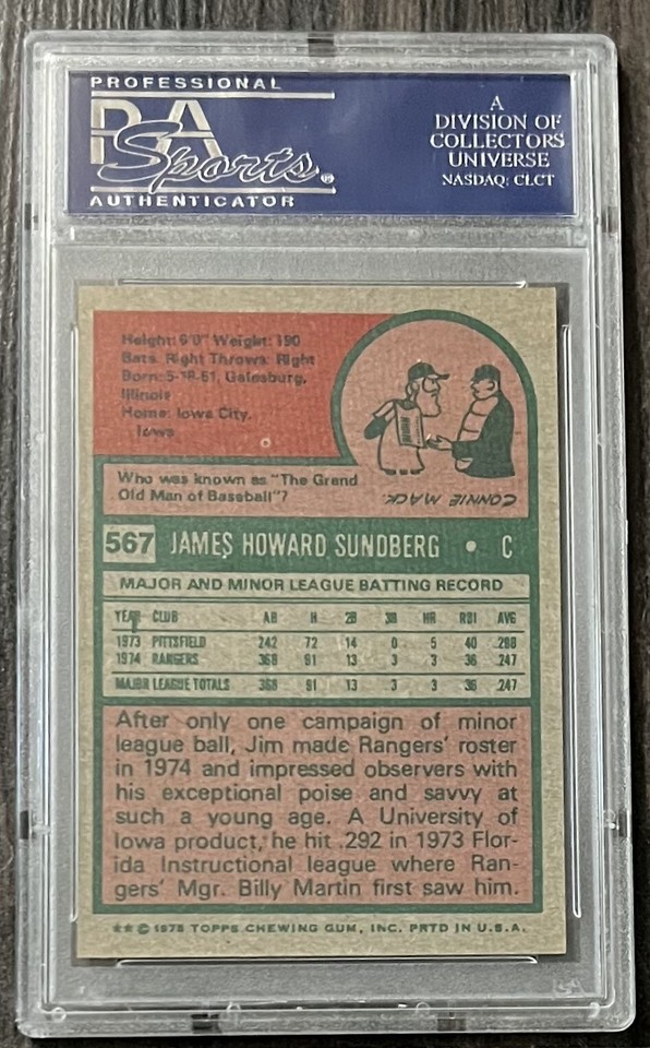 1957 Topps #567 Jim Sundberg RC PSA 7 NM | eBay