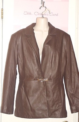 EXCELLED Collection Womens Leather Jacket Brown Soft Sz M *XLNT | eBay