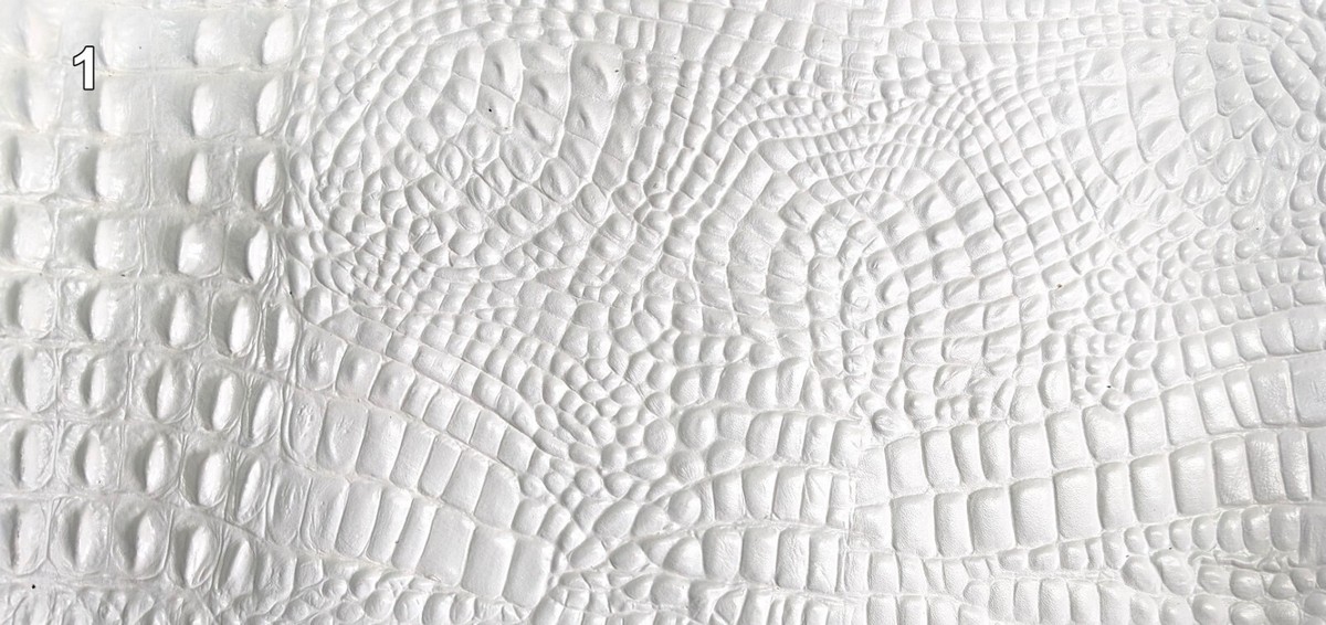 White Crocodile Leather Texture Garrett Leather: Impress Jumbo Croc