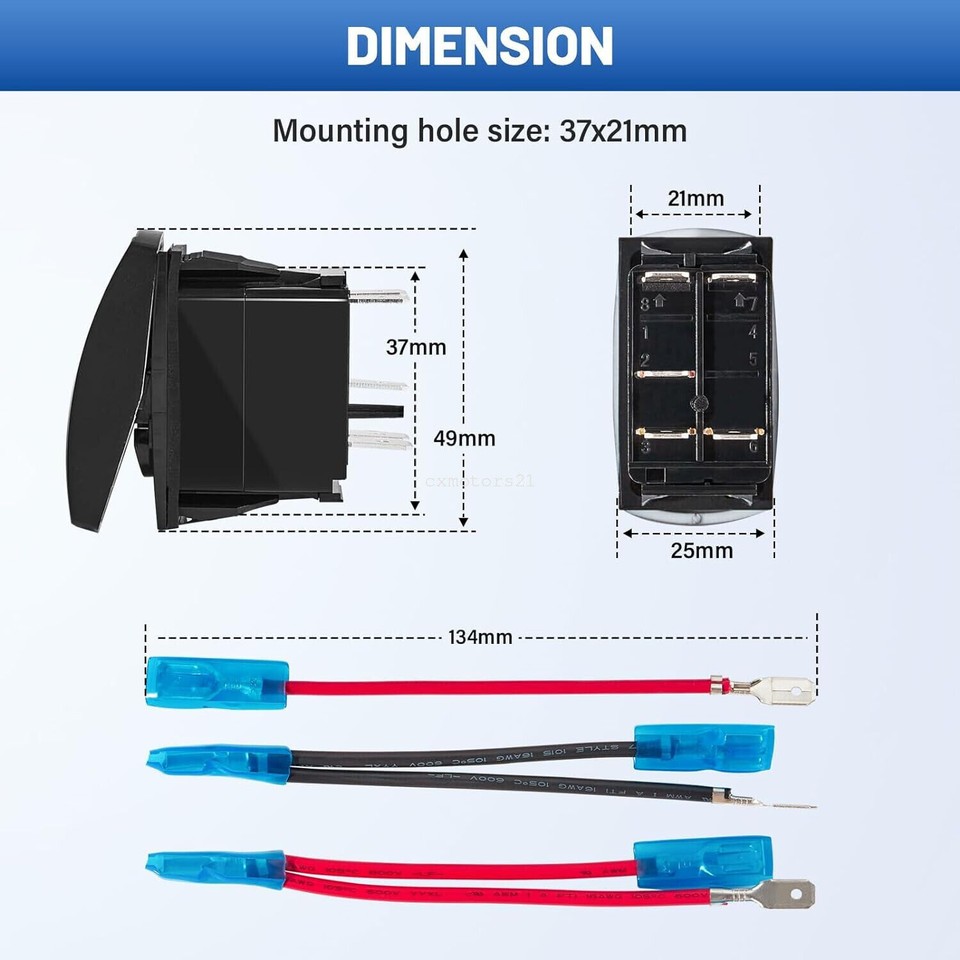 5 Pin Rocker Switch On-Off Light Switches For Polaris Ranger XP 800 ...