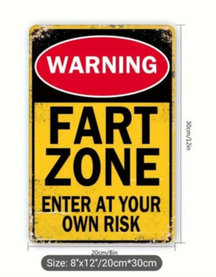 Danger Warning Fart Zone Funny Sign Weatherproof Metal 20x30 cm joke gift | eBay UK