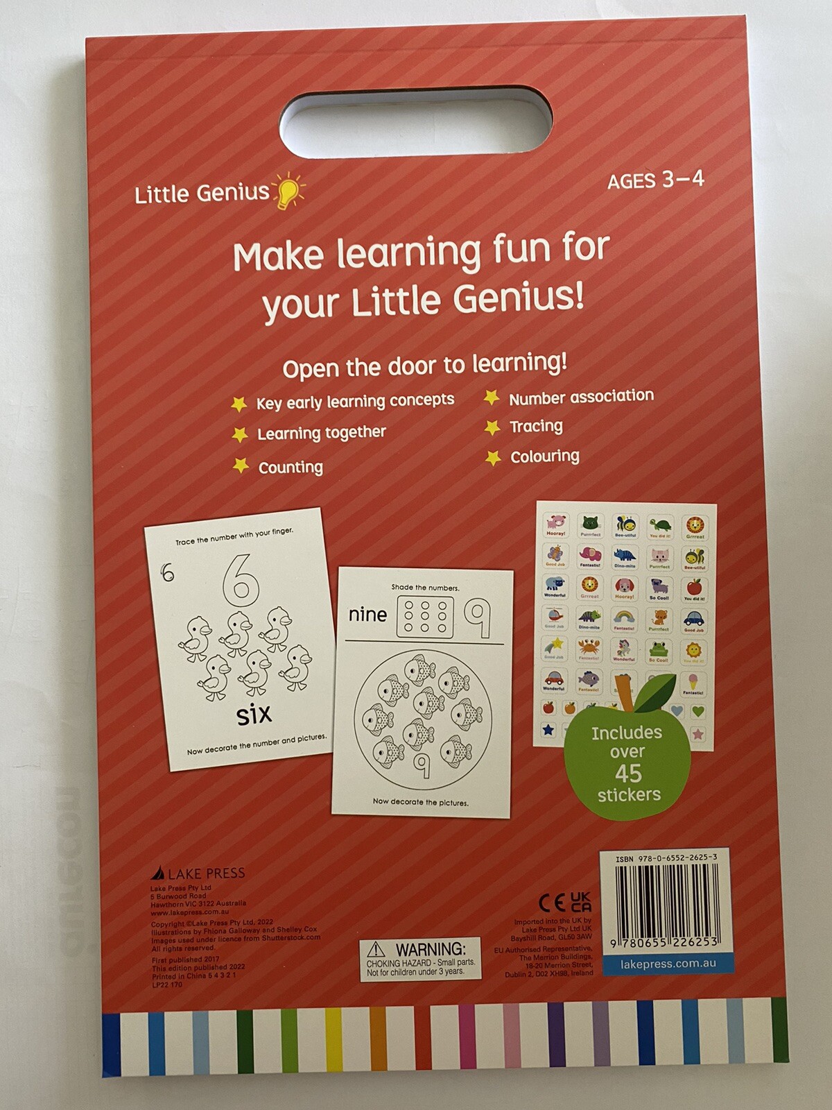 Little Genius AGES 3-4 Counting 123 Fun Educational Pad With Stickers ...