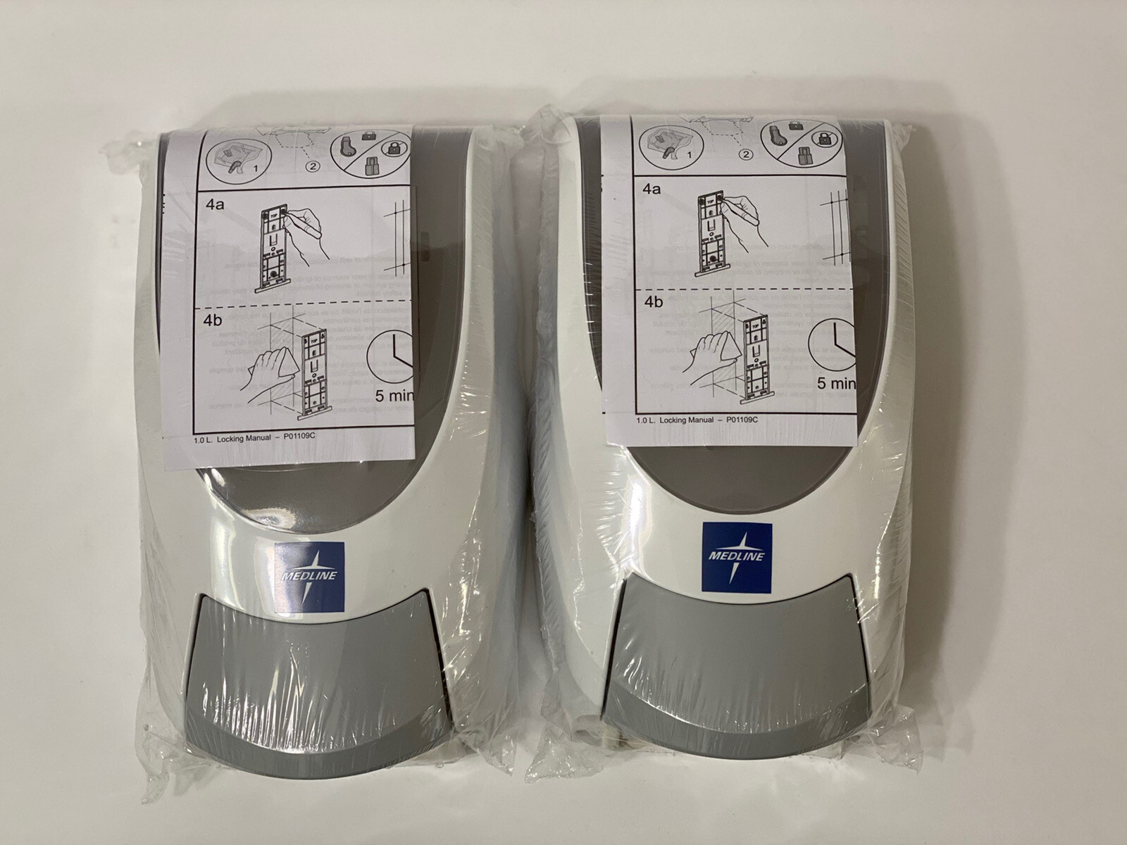 Lot of 2 Medline Manual Front Push Soap Dispenser White, Brand New ...