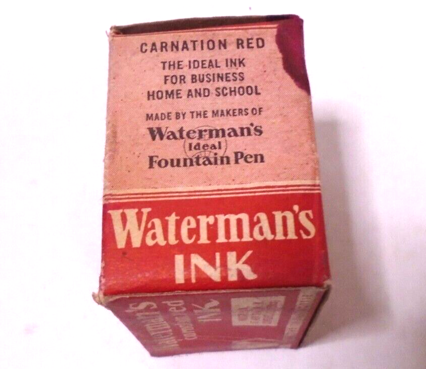 VINTAGE WATERMAN'S INK CARNATION RED FOUNTAIN PEN INK MADE IN USA | eBay