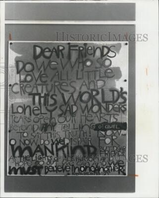 1975 Press Photo Illustrated Letter by Margaret Rigg, Calligrapher ...