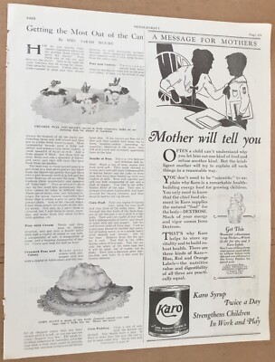 Karo syrup ad 1925 vintage print 1920s art decor illus pitcher offer ...