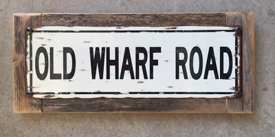 Dennis Port Old Wharf Road Cape Cod Beach Vintage Style Framed Sign ...
