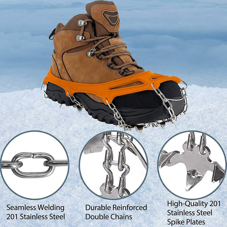 Winter Ice Snow Anti Slip Spikes Grippers Crampon Cleats for Shoes ...