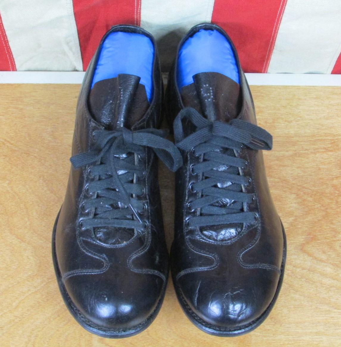 Vintage 1950s JB Athletic Co.Black Leather Baseball Shoes Cleats NOS w ...