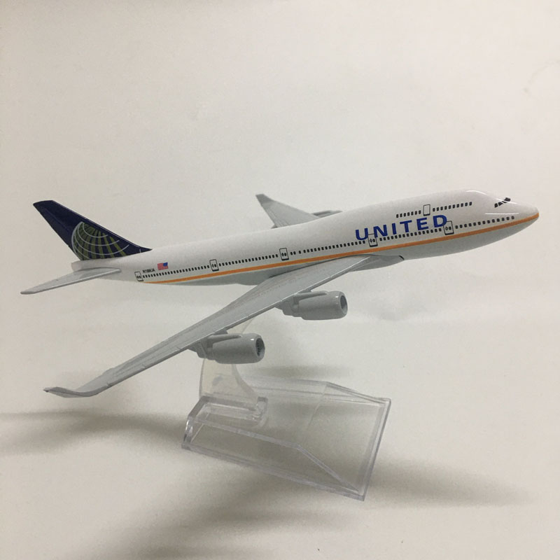 1/400 16cm US United Airlines B747 Model Plane Alloy Diecast Airplane ...