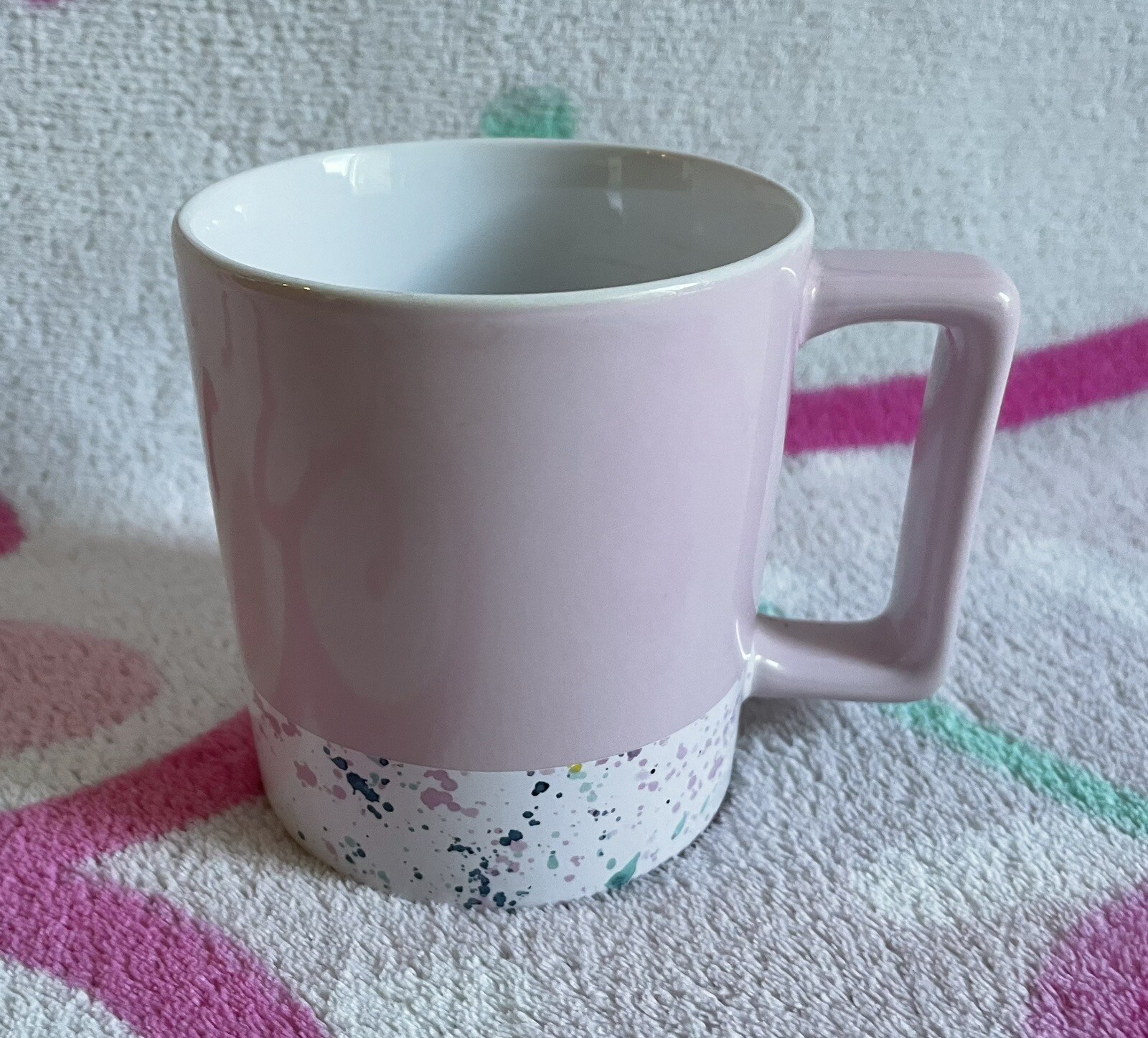 Starbucks Pink White Paint Splatter Ceramic 12 Oz Mug Valentines Day ...