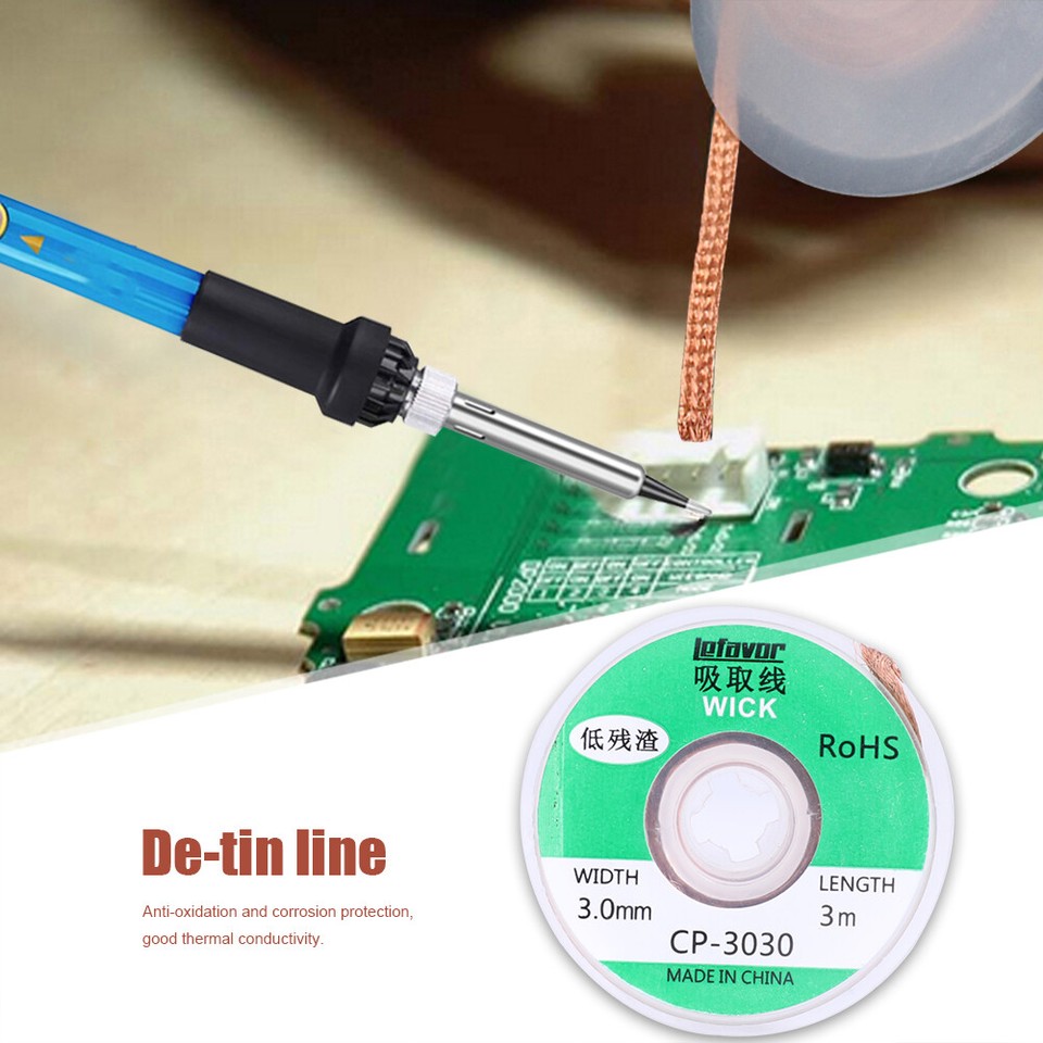 UK- 2.5mm 2.0mm 3.0mm 3 meter Desoldering Braid Welding Solder Remover ...