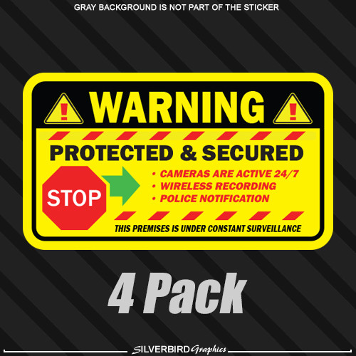 Security Camera Sticker Alarm Caution Home Protected Surveillance ...