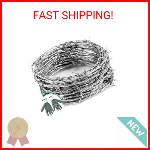 50FT Barbed Wire,4 Point Barbed Wire Fence Perfect for Crafts, Fences ...