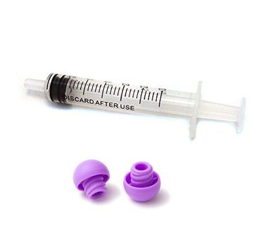 3ml SLIP Luer Syringes with caps - 50 white syringes 50 PURPLE Caps (No ...