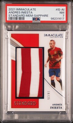 2021 Panini Immaculate Andres Iniesta Spain Worn Patch Sapphire #10/25 PSA 7 | eBay