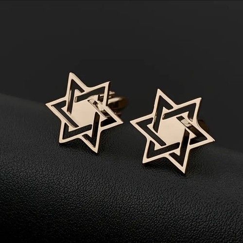 Classy Men’s Stainless Steel Star Of David Cufflinks In Rose Gold! | eBay