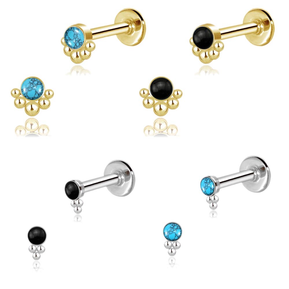 0 1/16in Labret Lip Piercing Madonna Tragus Helix Ear Piercing Plug ...