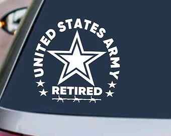 US ARMY RETIRED DECAL - USA Military Soldier Sticker - Car Truck Decor ...