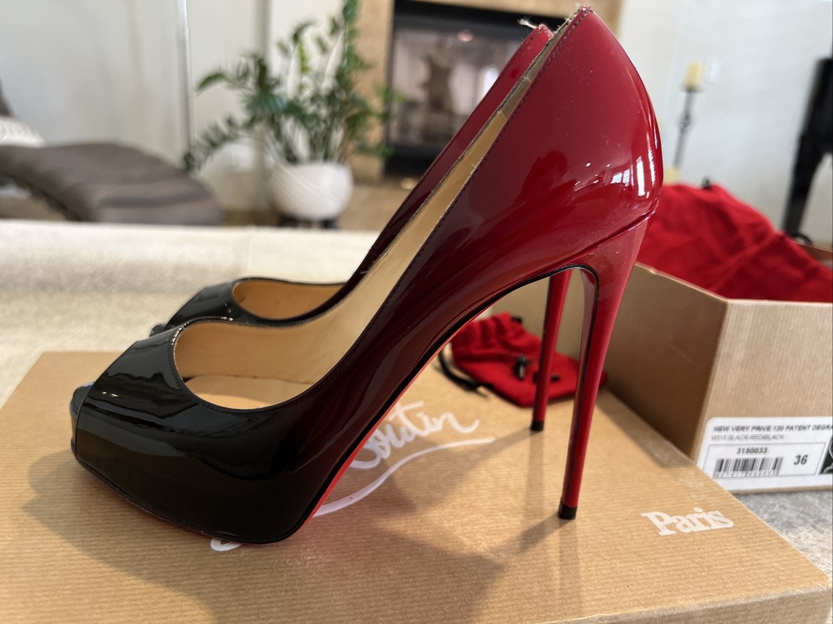Christian Louboutin Very Prive Red Black 120 Size 36 Pumps Christian Louboutin Very Prive Red Black 120 Size 36 Pumps
