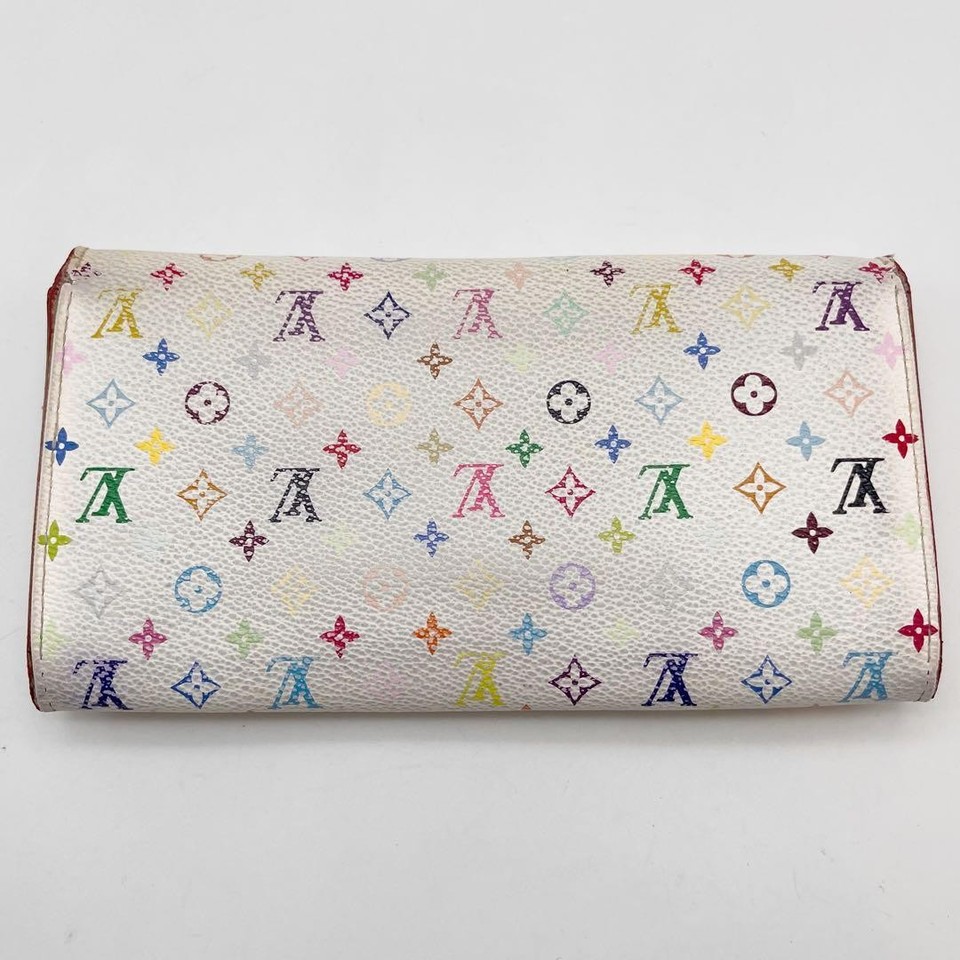 Louis Vuitton Portefeuille Sarah Monogram Multicolor Long Wallet White ...