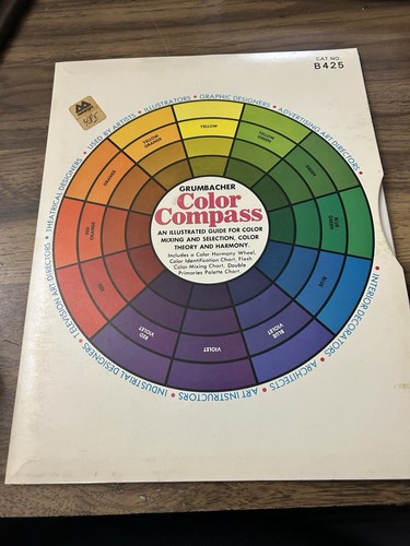 Vintage 1977 Grumbacher Color Compass Wheel Illistrated Guide Chart | eBay