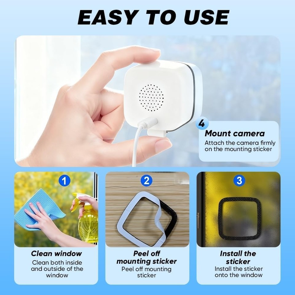 Saker Smart 2K Window Security Camera: 2.4GHz & 5GHz Indoor Cameras for ...