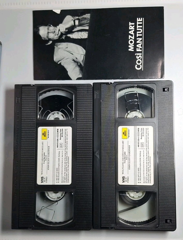 Mozart Cosi Fan Tutte VHS 2-Video Set John Eliot Gardiner Monteverdi ...