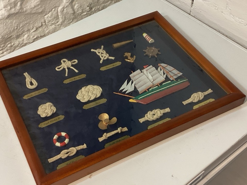 Sailor Sailboat Rope Knots Nautical Maritime Navy Framed Shadow Wall ...