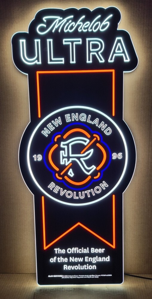 NEW Michelob Ultra Beer Bar LED Light Sign Soccer New England ...