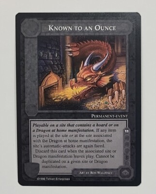 MIDDLE-EARTH CCG MECCG KNOWN TO AN OUNCE THE DRAGONS METD TD RARE LOTR ...