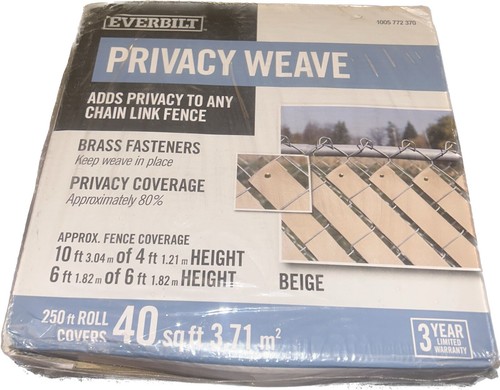 Everbilt Privacy Weave Beige 40 Sq Ft 250ft Roll 1005 772 370 for sale ...