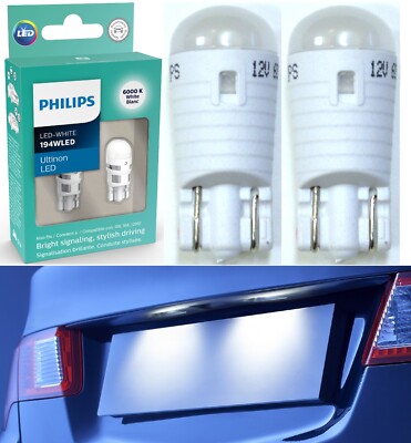 Philips Ultinon LED Light 158 White 6000K Two Bulb License Plate ...