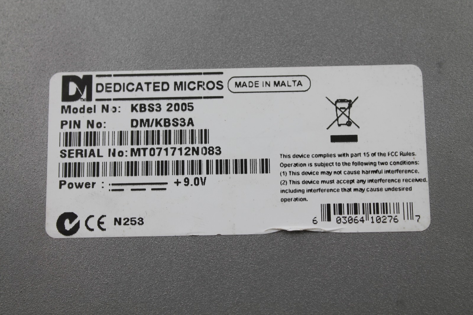 Dedicated Micros KBS3 2005 DVR CCTV Joystick Keyboard USED | eBay