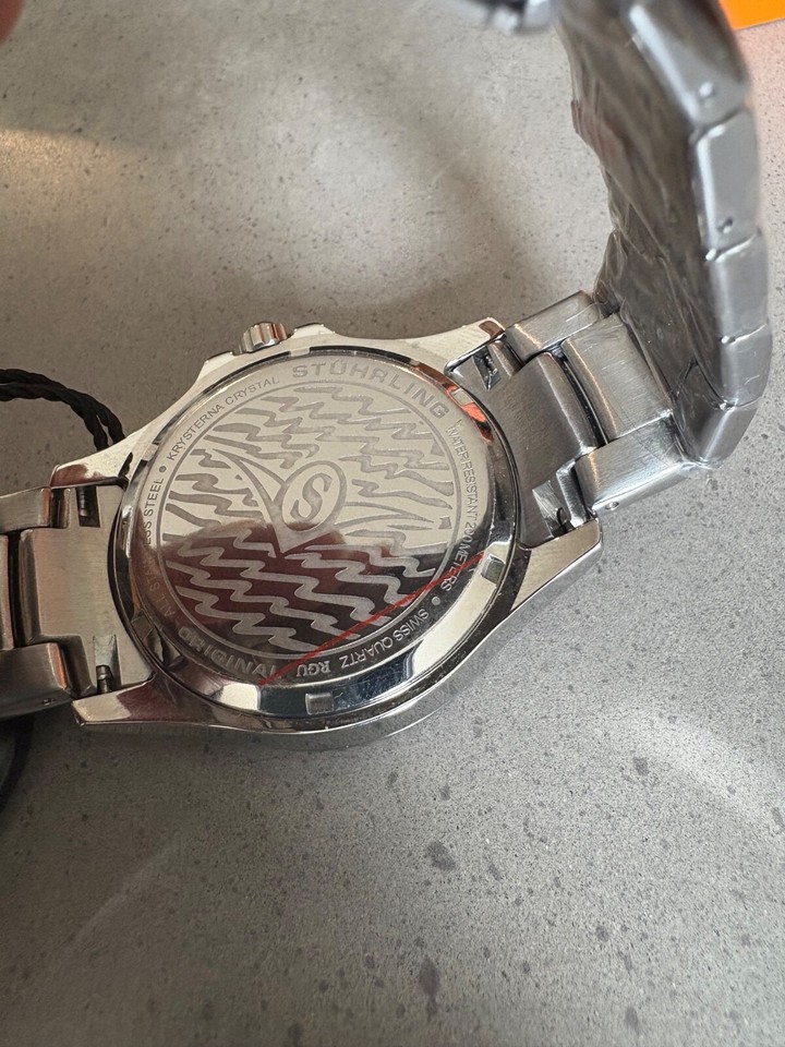 Stuhrling Original Grand Regatta 593 Quartz 45mm Diver Watch Silver | eBay