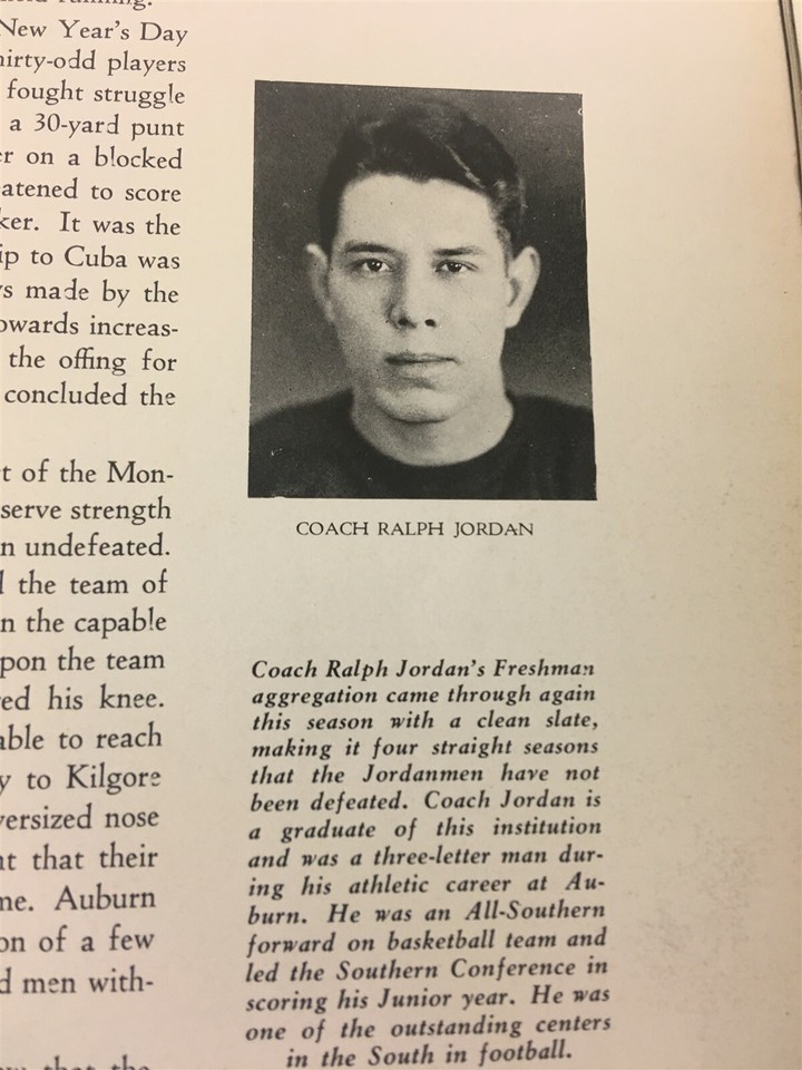 1937 Glomerata Auburn University Annual Freshman Coach Ralph “Shug ...