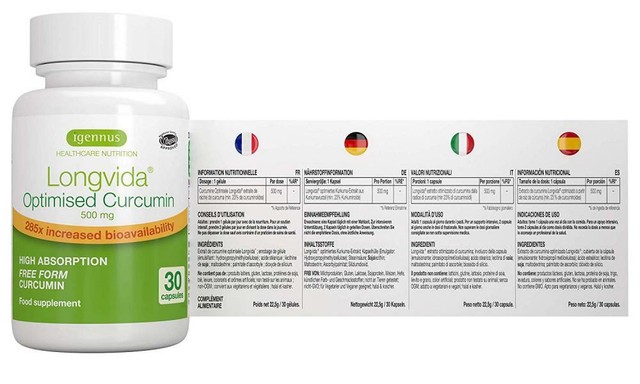 Longvida Optimized Curcumin Supplement 500 MG 285x Bioavailability ...