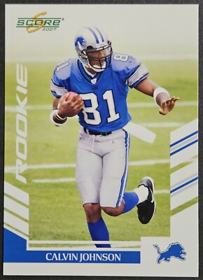 2007 Score #351 Calvin Johnson Rookie RC Detroit Lions HOF | eBay