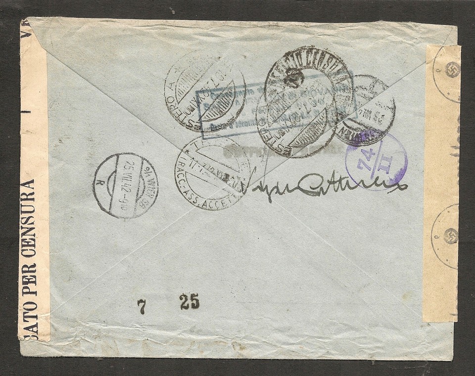 Italy 1942 Nazi Censor Express Post Cover to Austria | eBay