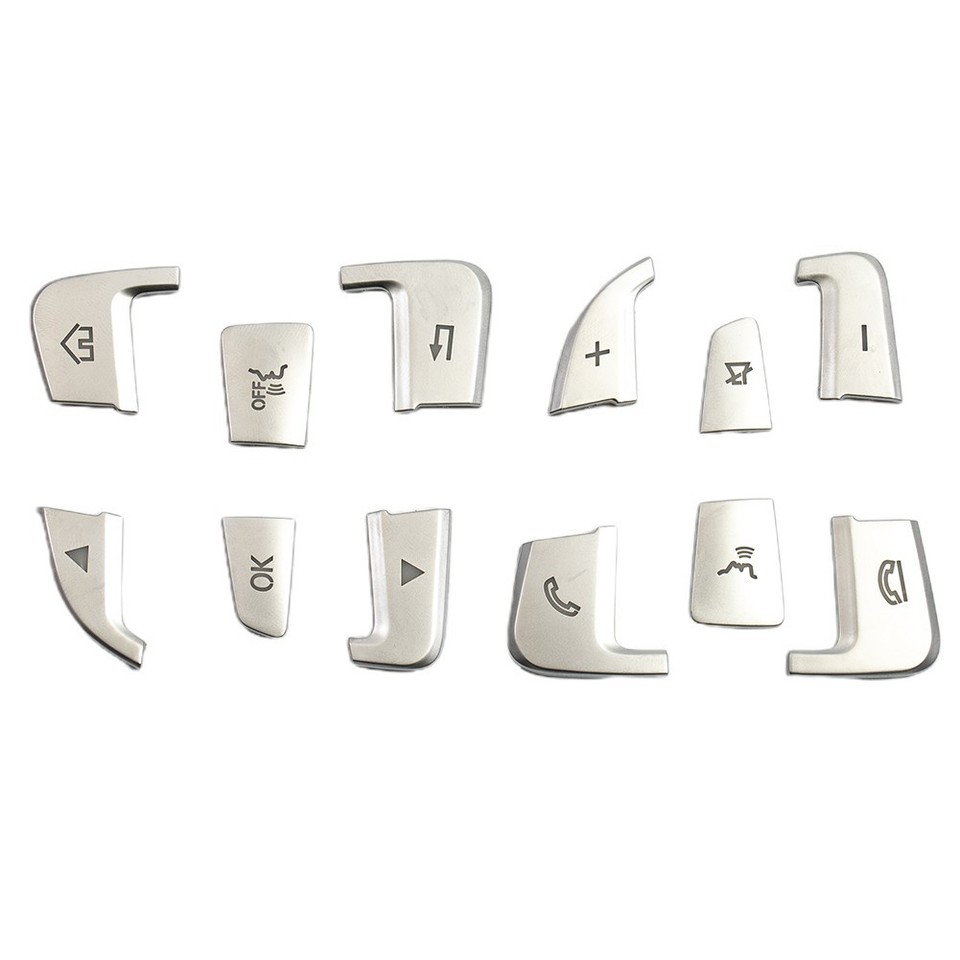 Silver Car Steering Wheel Button Covers Kit Protection ABS 12pcs/set ...